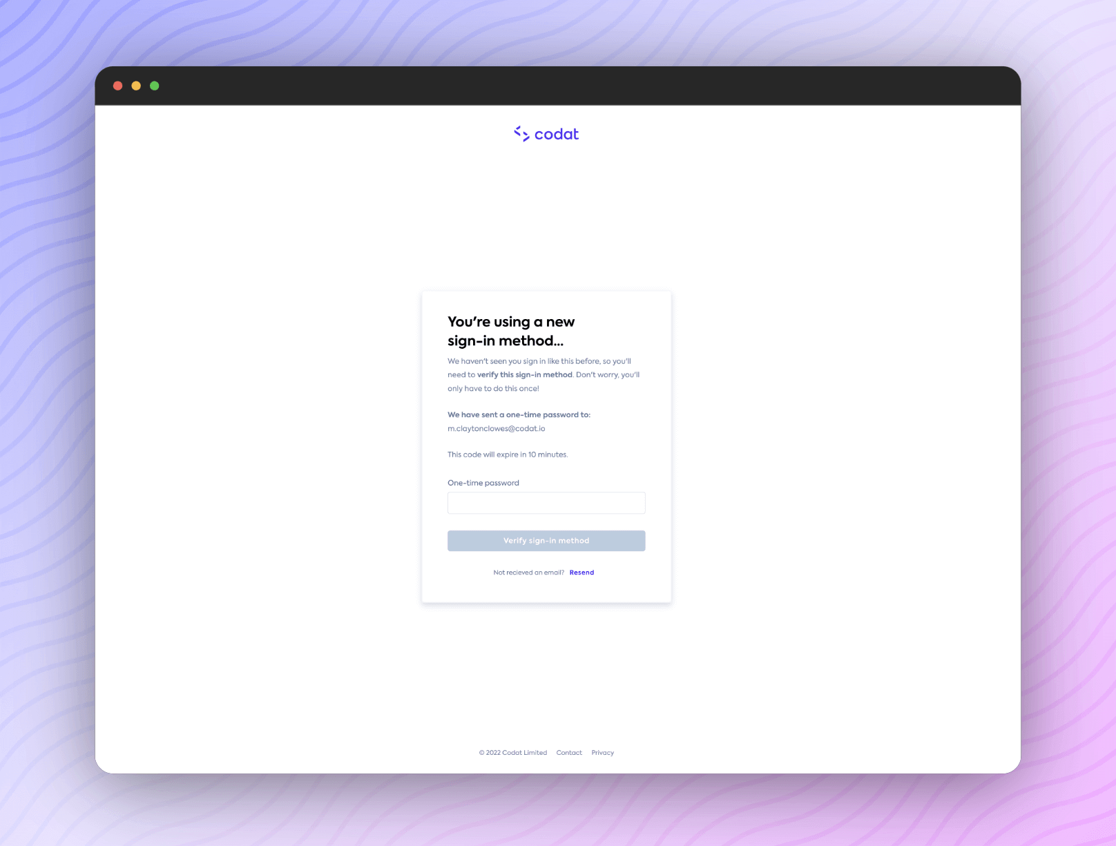 Validation of new sign-in methods | Codat_docs Validation of new sign-in methods | Codat_docs